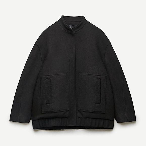 Zara | Jackets & Coats | Nwt Zara Oversized Wool Bomber Jacket | Poshmark
